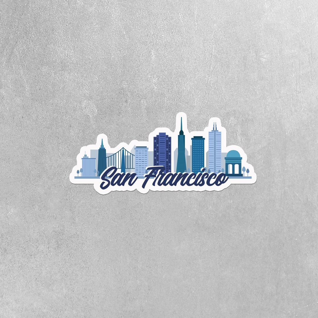 San Francisco Sticker, Downtown San Francisco Sticker, California ...