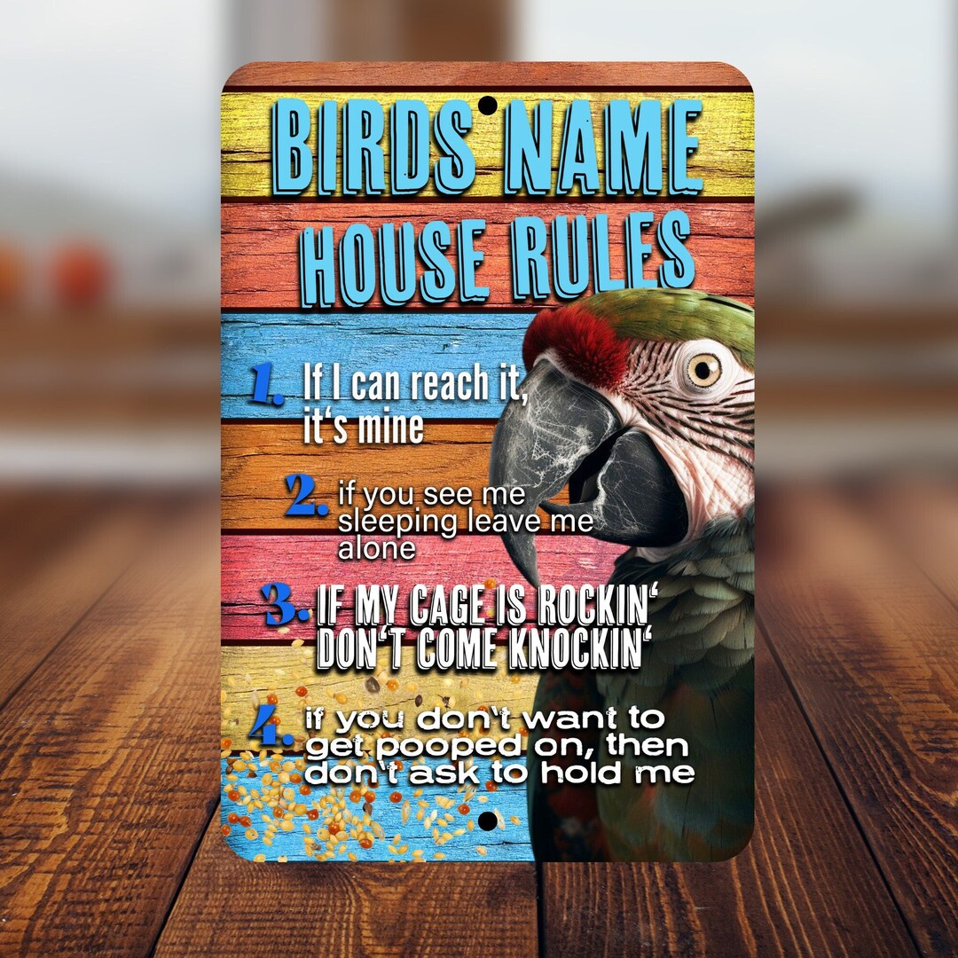Military Macaw House Rules Sign | Personalized Military Macaw Sign ...