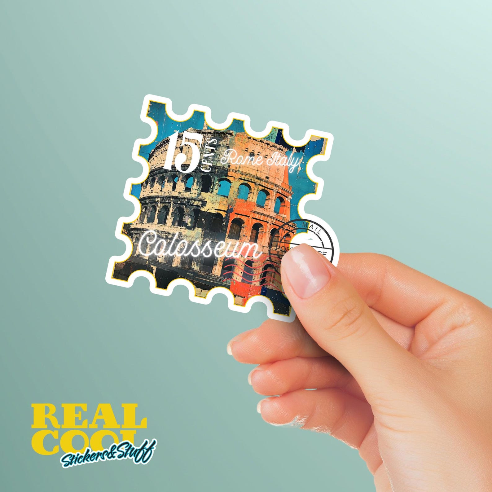 Rome Sticker - Colosseum Sticker - Italy Stamp Sticker - Etsy