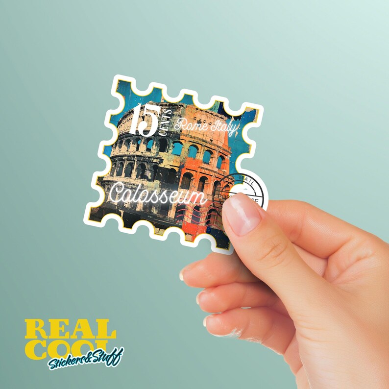 Rome Sticker - Colosseum Sticker - Italy Stamp Sticker - Etsy