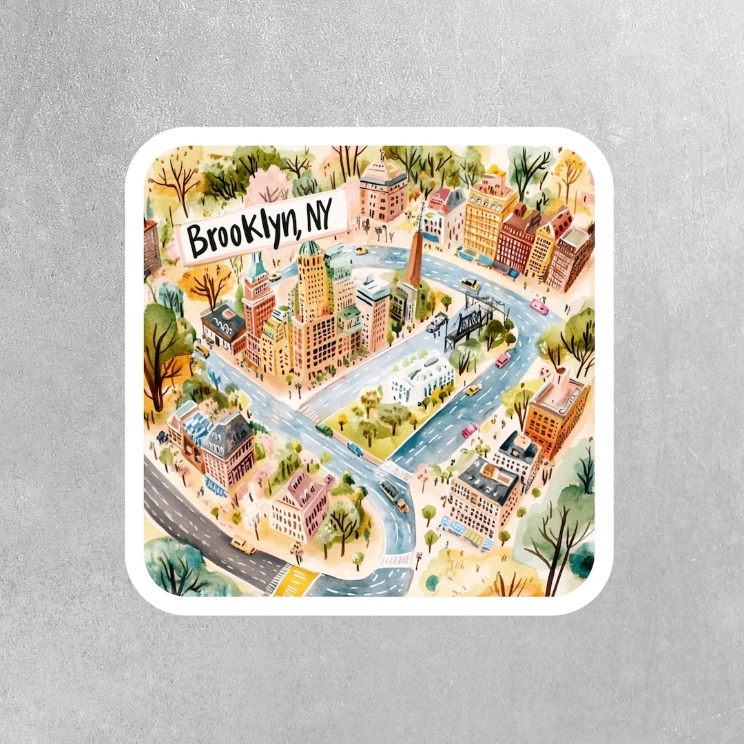 Brooklyn Sticker | New York City Art Decal | Cute Brooklyn Gifts, NYC ...