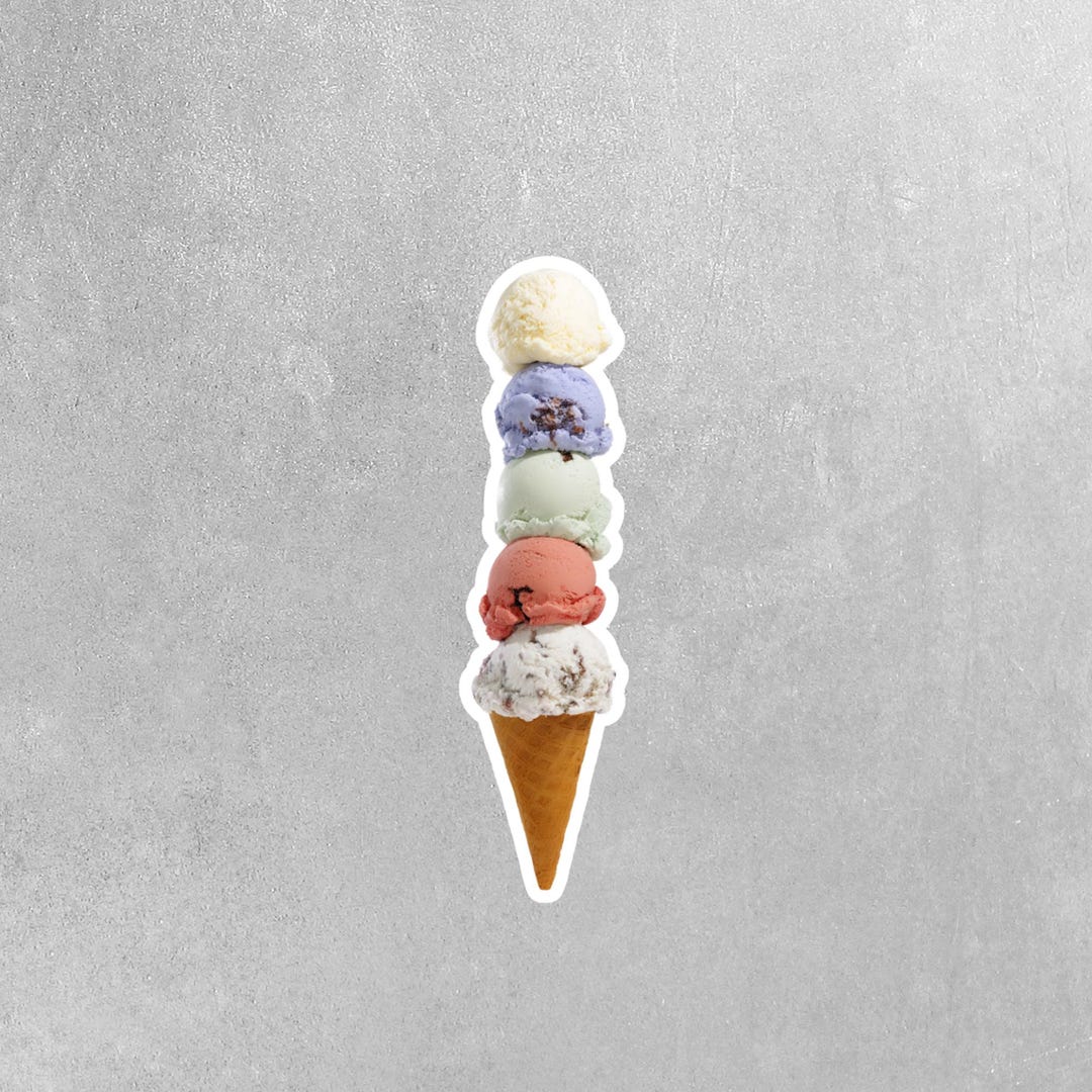 Ice Cream Cone Sticker | Ice Cream Sticker | Desert Stickers - Etsy