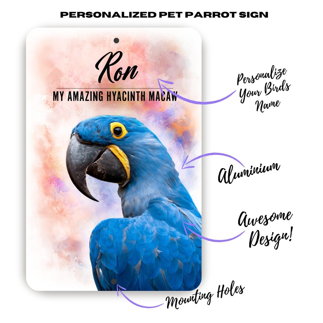 Personalized Hyacinth Macaw Sign | Personalized Name Hyacinth Macaw ...