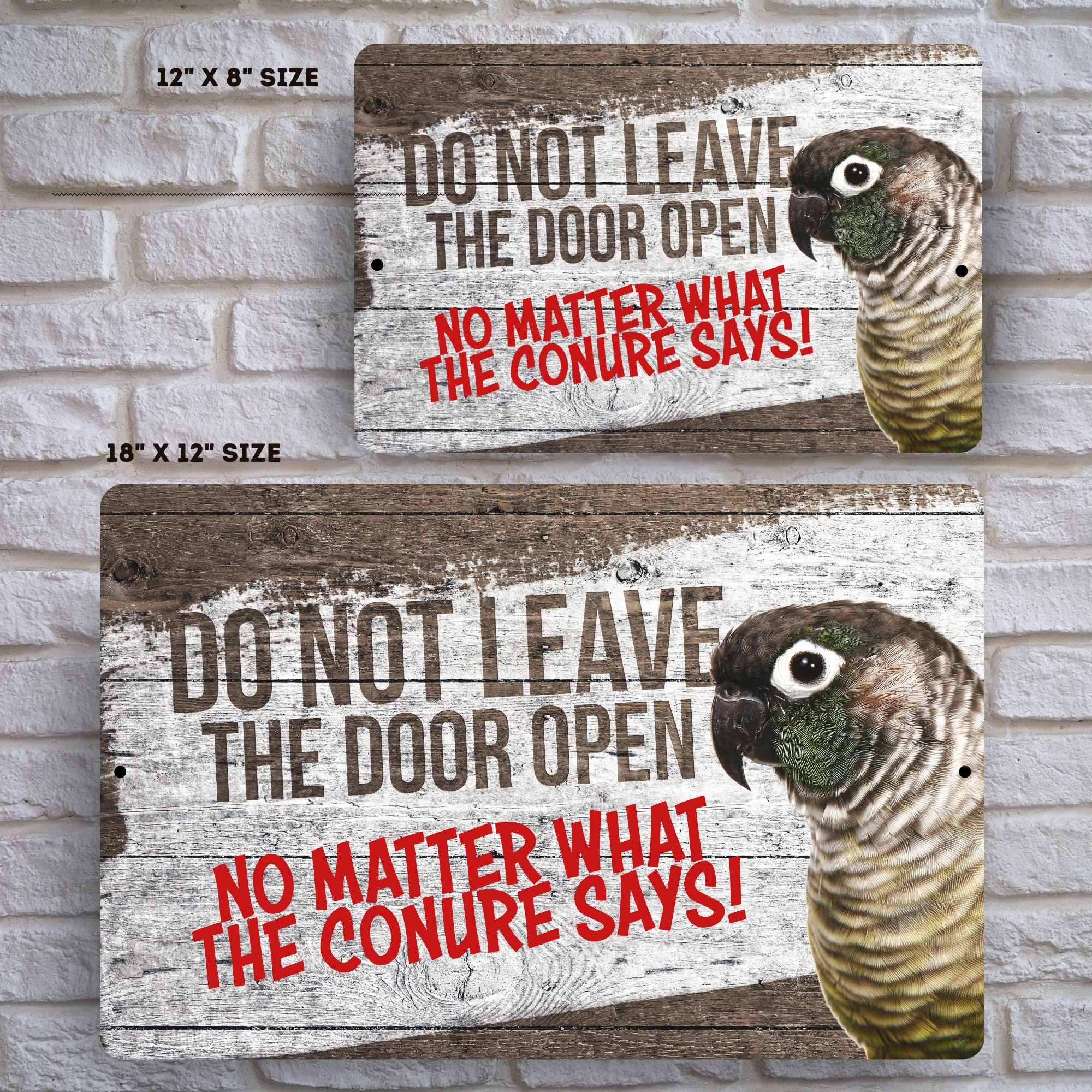 Green Cheek Conure Sign | Funny Parrot Decor | Green Cheek Conure Metal ...