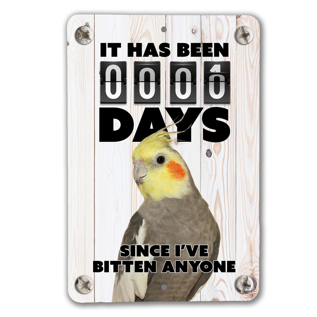 Cockatiel Bite Sign | Cockatiel Parrot Sign | Gray Cockatiel Sign - Etsy
