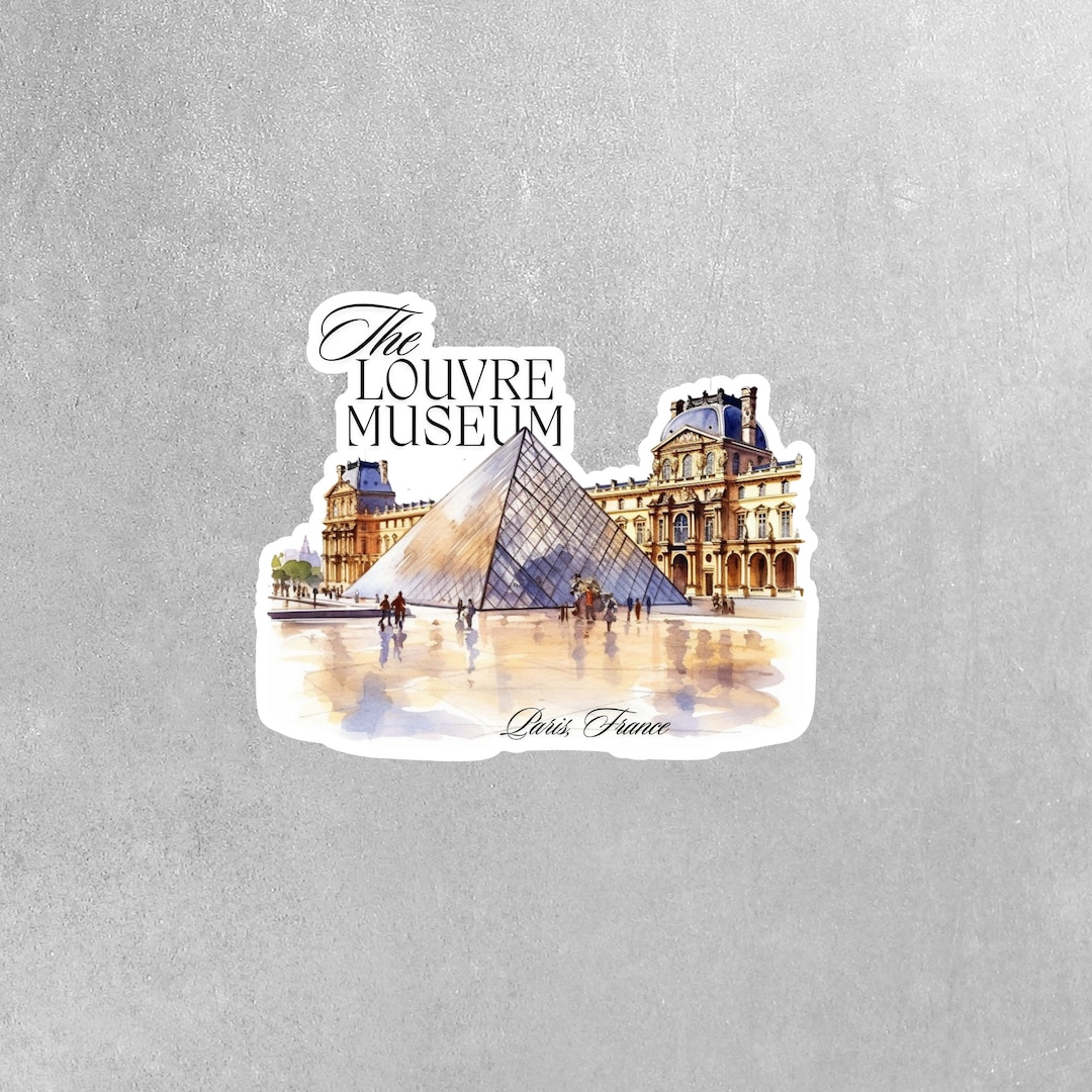 Louvre Museum Sticker | Paris Watercolor Sticker | Louvre Sticker - Etsy
