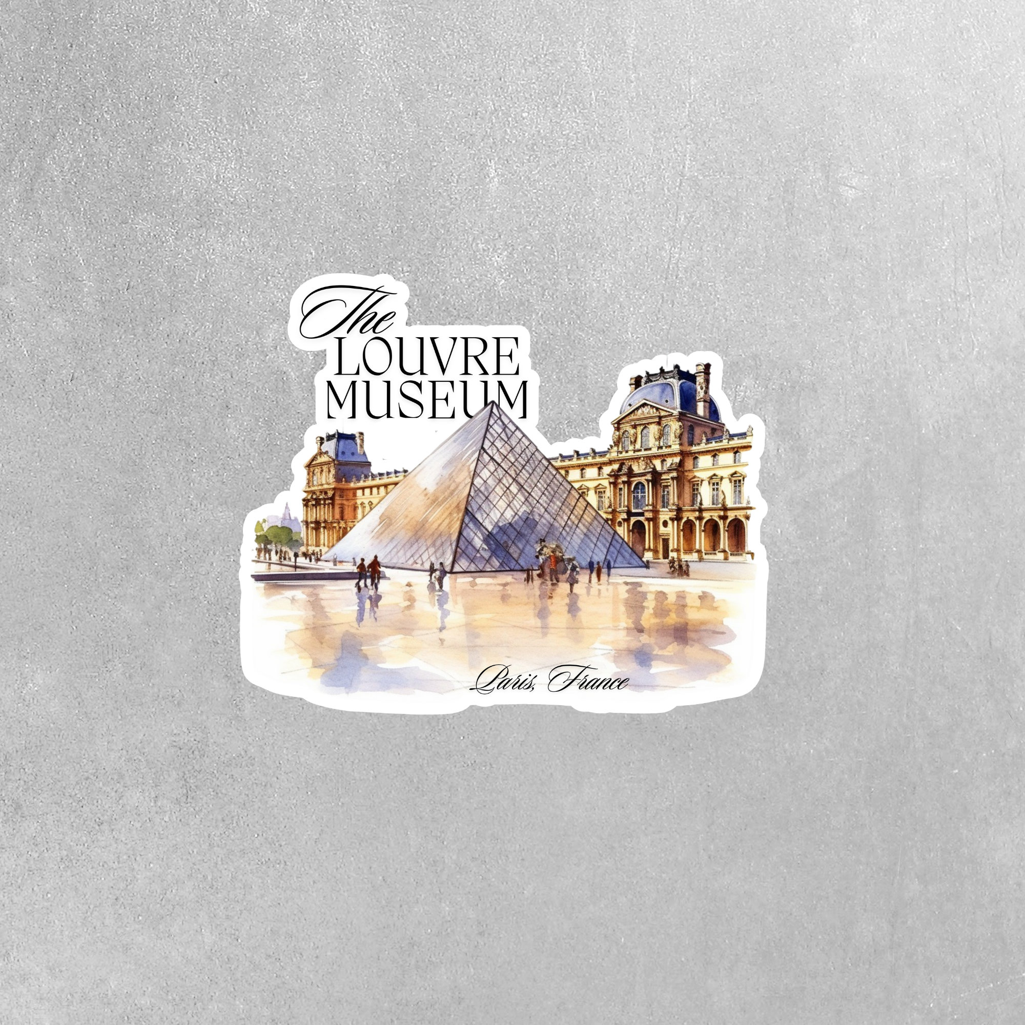 Louvre Museum Sticker | Paris Watercolor Sticker | Louvre Sticker - Etsy