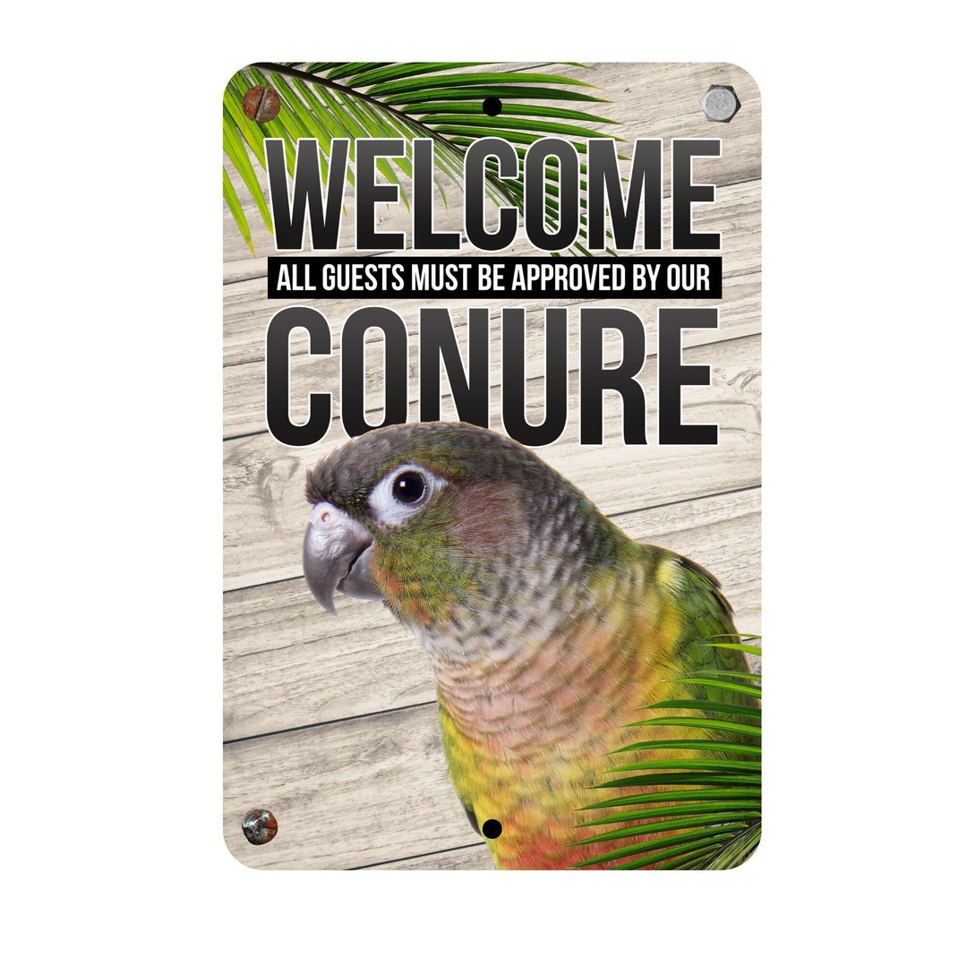 Green Cheek Conure Welcome Sign | Parrot Warning Sign | Green Cheek ...