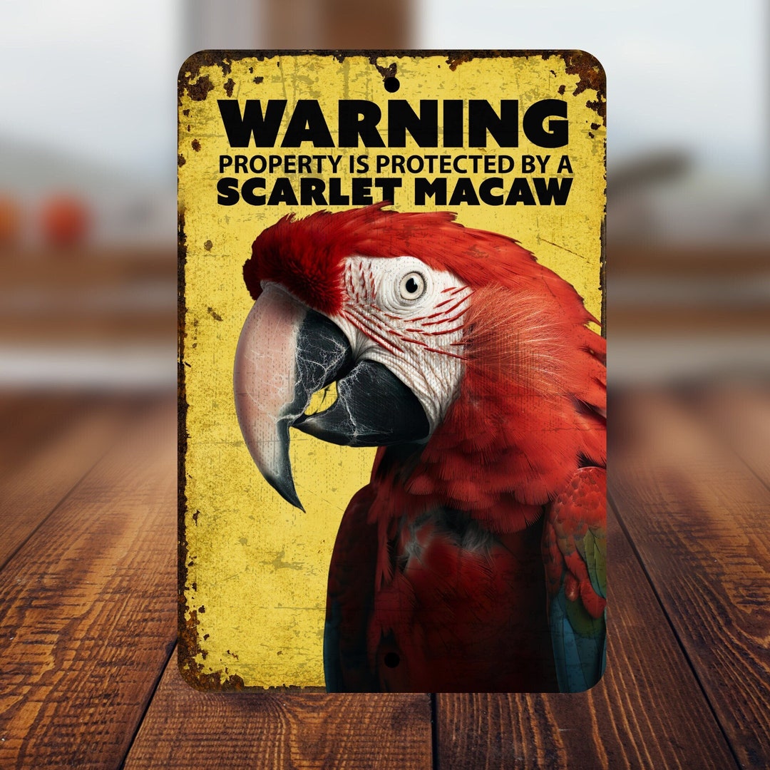 Scarlet Macaw Warning Sign | Parrot Warning Sign | Scarlet Macaw Sign ...