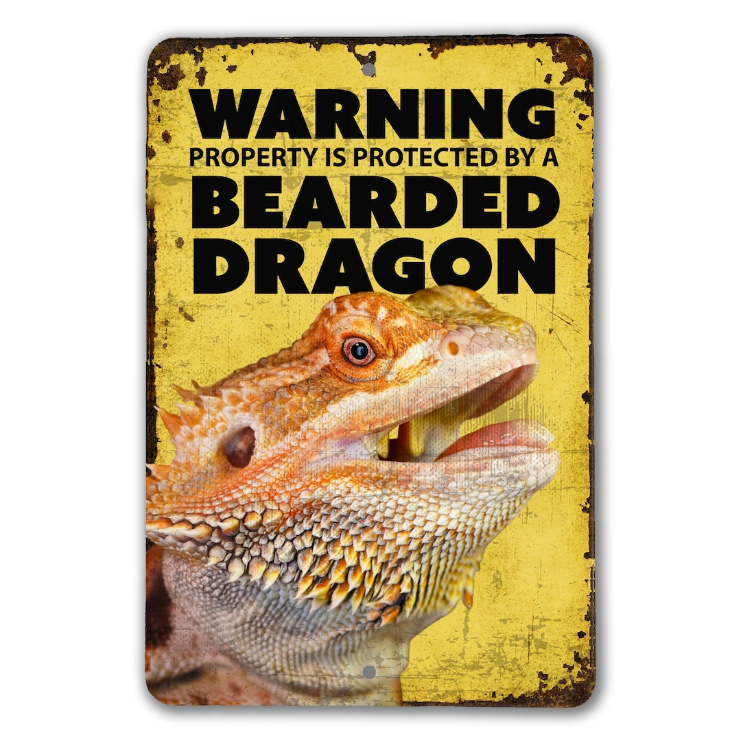 Warning Bearded Dragon Sign | Bearded Dragon Warning Sign | Bearded ...