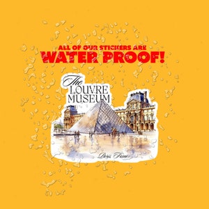 Louvre Museum Sticker | Paris Watercolor Sticker | Louvre Sticker - Etsy