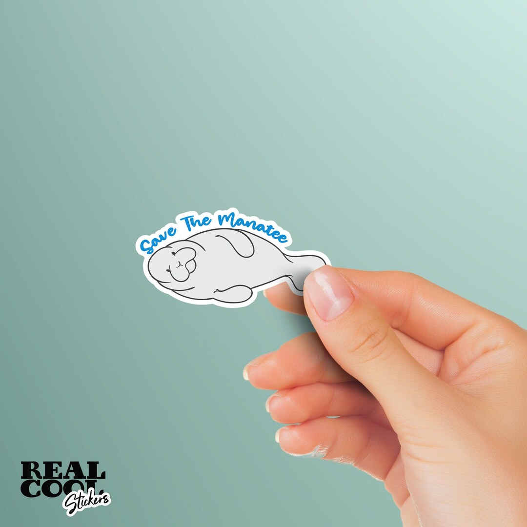 Manatee Sticker Save the Manatees Sticker Manatee Decal - Etsy