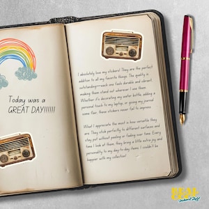 Vintage Radio Sticker - Old Fashioned Radio Sticker - Radio Decal ...