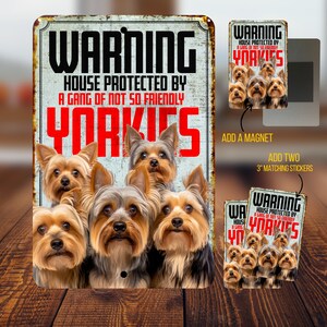 Funny Yorkie Sign Rustic Yorkie Warning Sign Group of Yorkie - Etsy