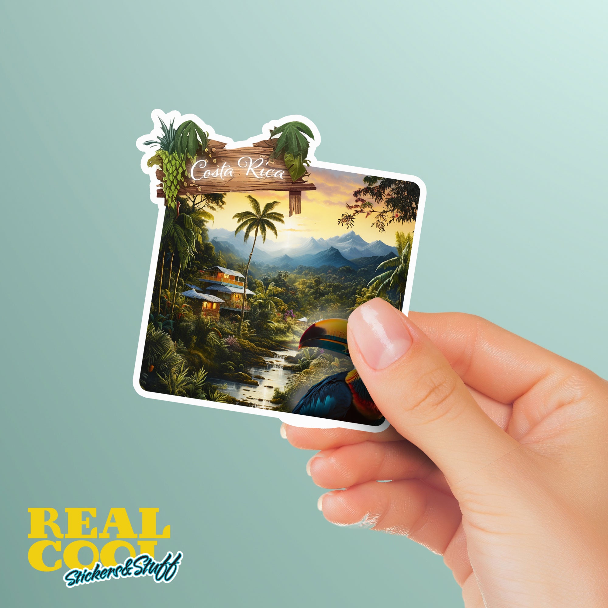 Costa Rica Sticker | Costa Rica Decal | Costa Rica Mountain Sticker - Etsy
