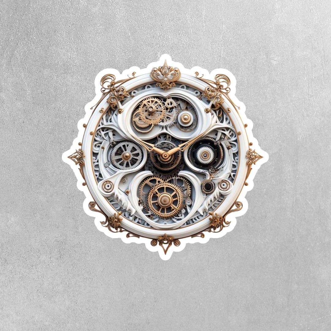 Steampunk Clock Face Sticker - Steampunk Clock Decal - Funky Clock ...