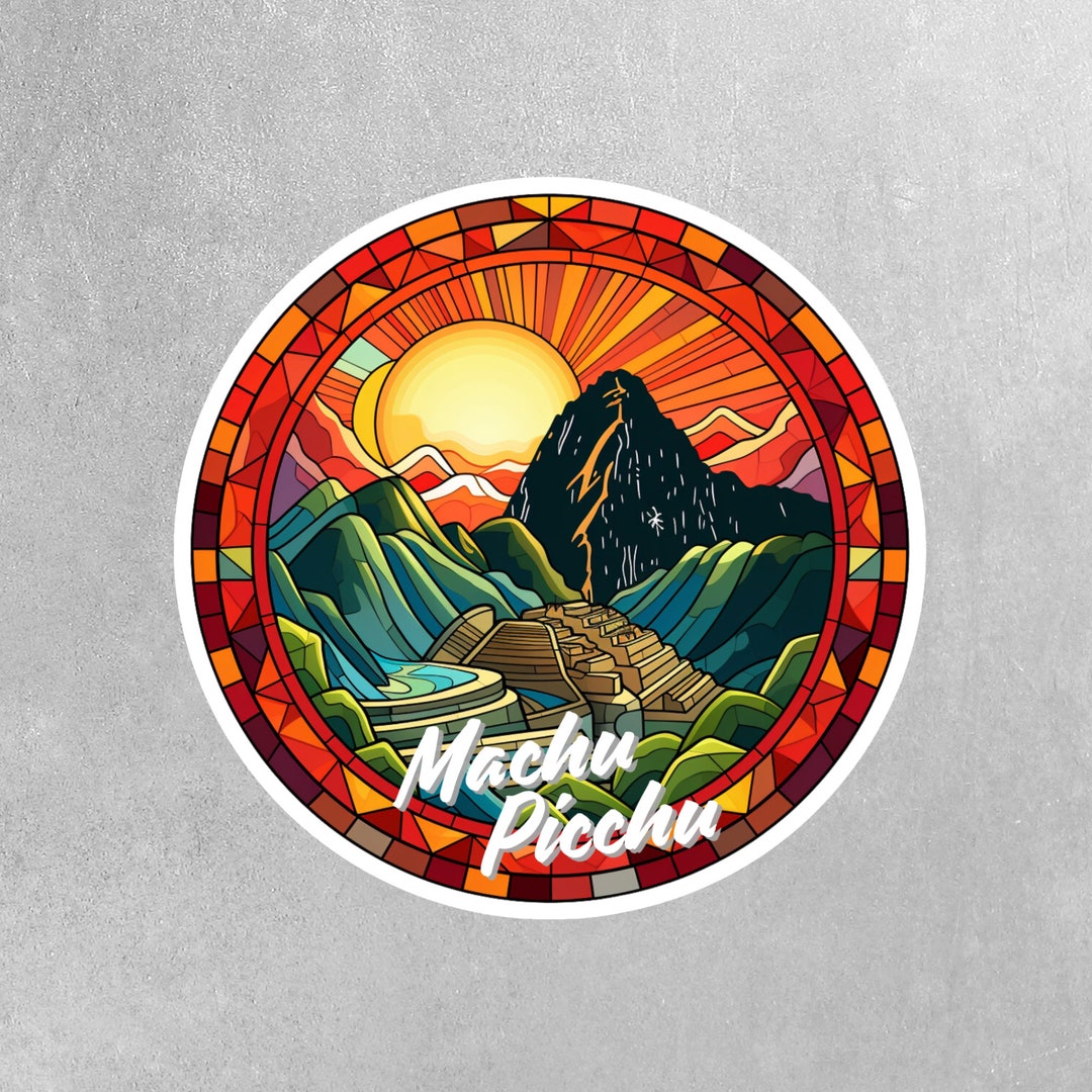 Machu Picchu Sticker | Peru Stickers | Machu Picchu Stained Glass ...