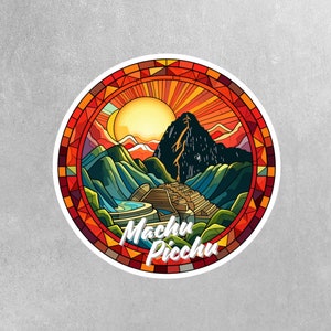 Machu Picchu Sticker | Peru Stickers | Machu Picchu Stained Glass ...