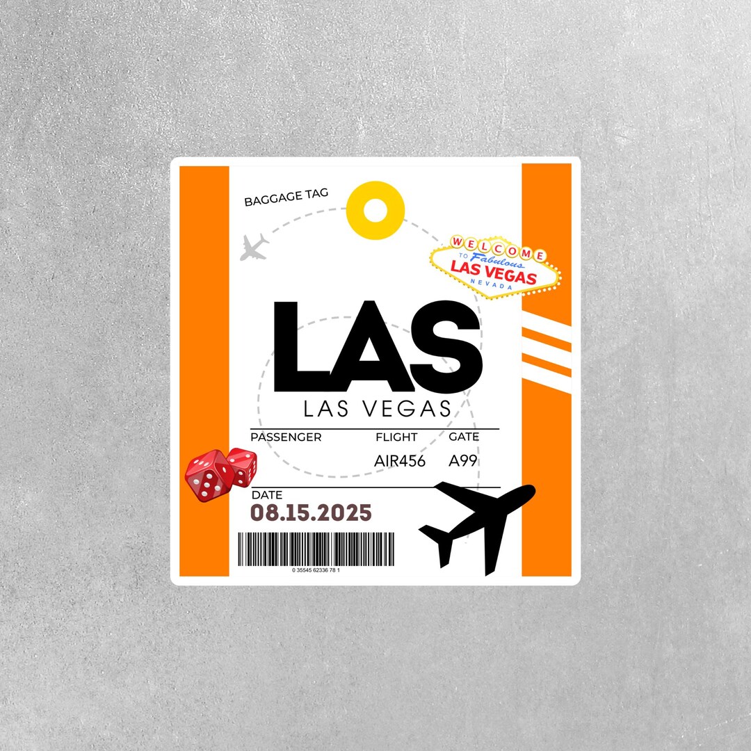 LAS Luggage Tag Sticker | Aviation Stickers | Las Vegas Airport Sticker ...