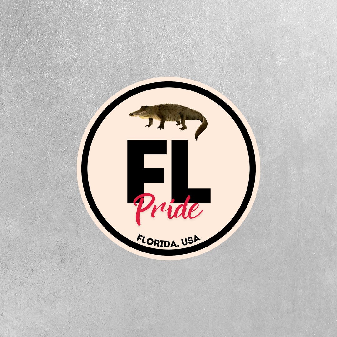Florida Pride Sticker - Florida State Abbreviation Decal for Car ...