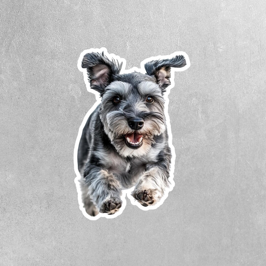 Schnauzer Running Sticker - Schnauzer Decal for Water Bottles, Car ...