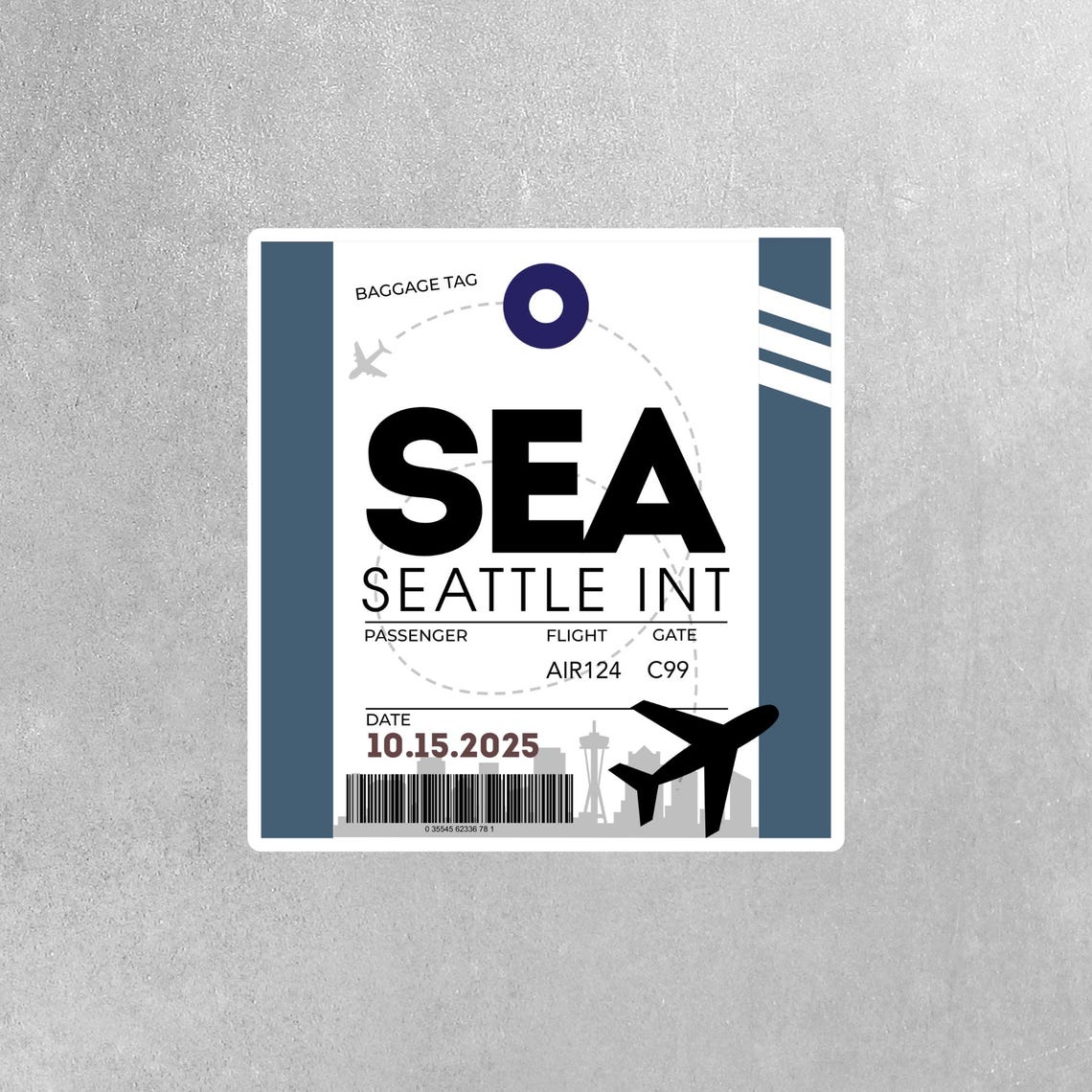 SEA Luggage Tag Sticker | Aviation Stickers | Seattle Airport Sticker ...