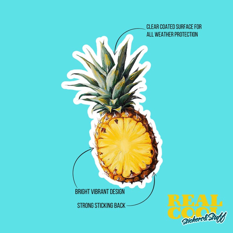 Pineapple Sticker: Cute Pineapple Decal for Laptops, Water Bottles ...