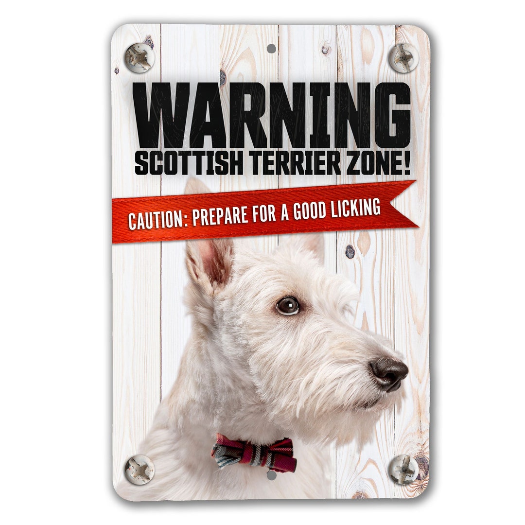 Warning Scottish Terrier Zone Sign | Dog Warning Sign | White Scottish ...