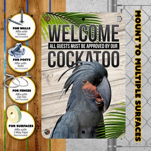 Palm Cockatoo Welcome Sign | Cockatoo Sign | Palm Cockatoo Parrot Sign ...