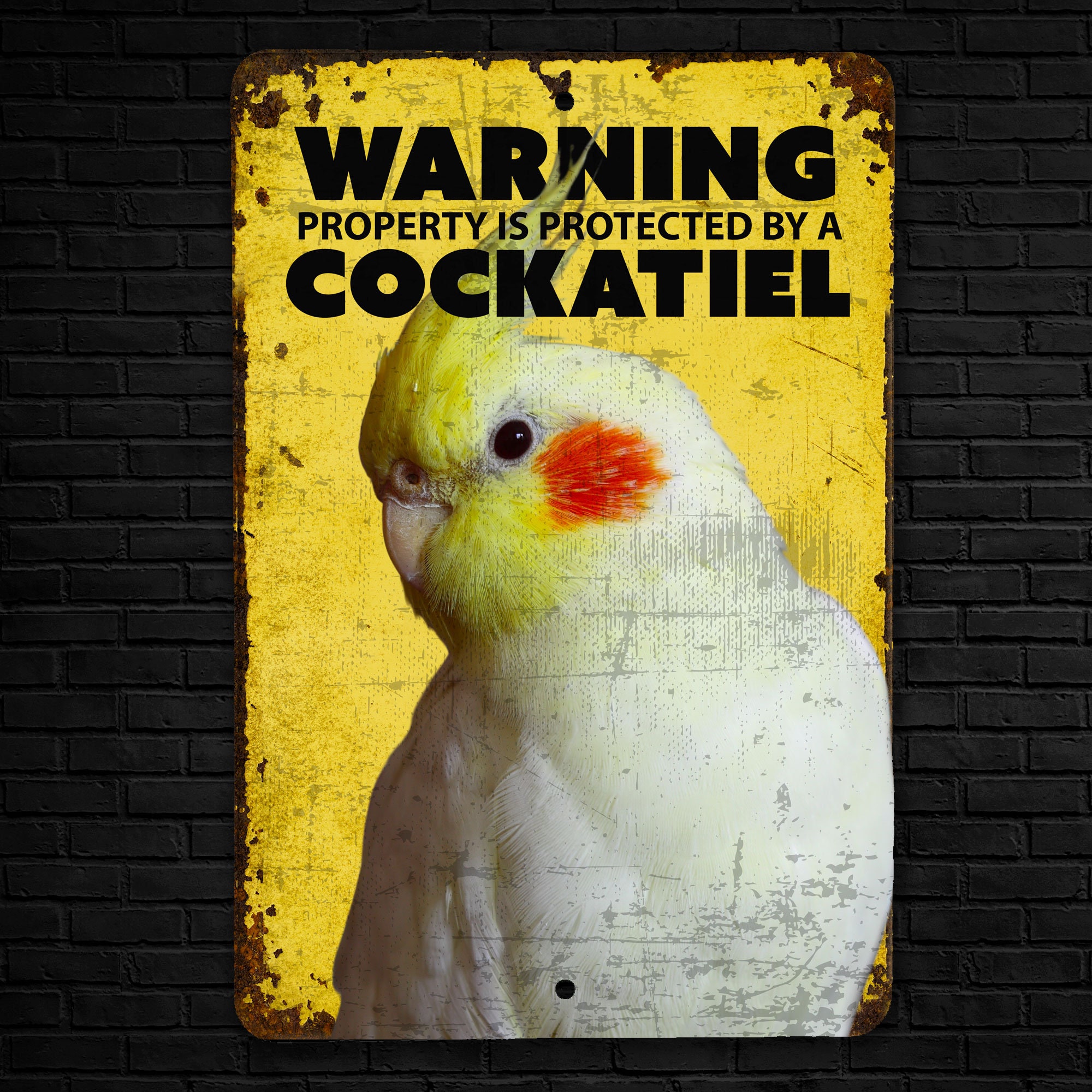 Warning Cockatiel Sign | Parrot Warning Sign | Yellow Cockatiel Sign - Etsy