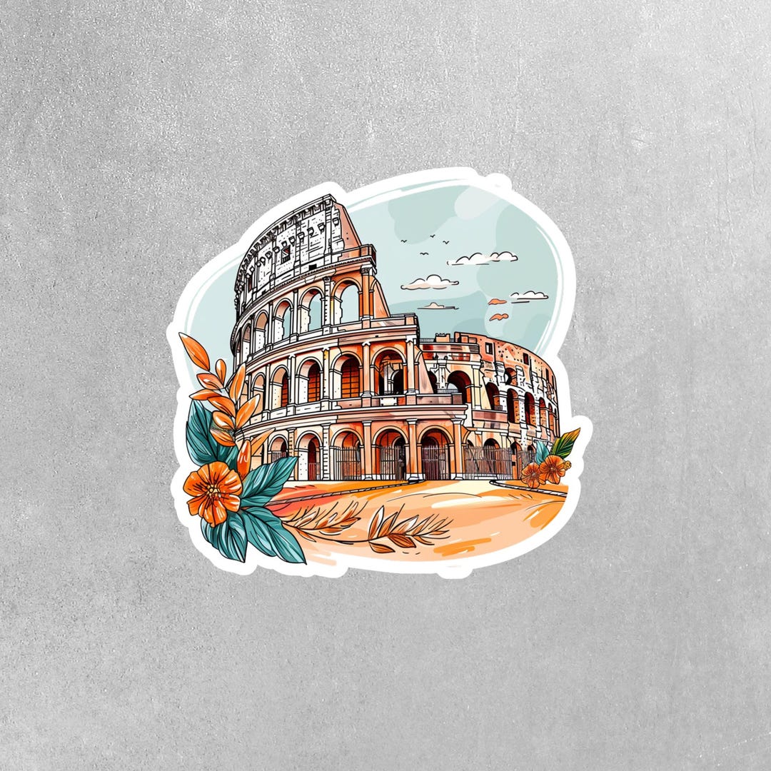 Rome Sticker - Colosseum Sticker - Rome Italy Decal - Etsy