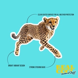 Cheetah Sticker - Cheetah Decal - Running Cheetah Sticker - Etsy