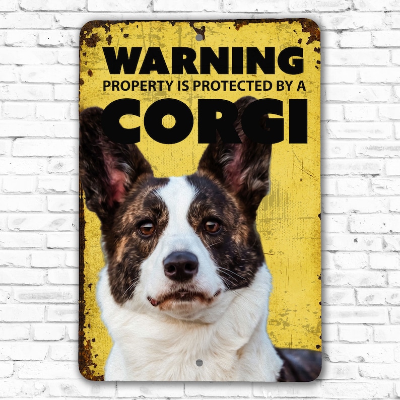 Warning Corgi Sign Dog Warning Sign Corgi Sign | Etsy