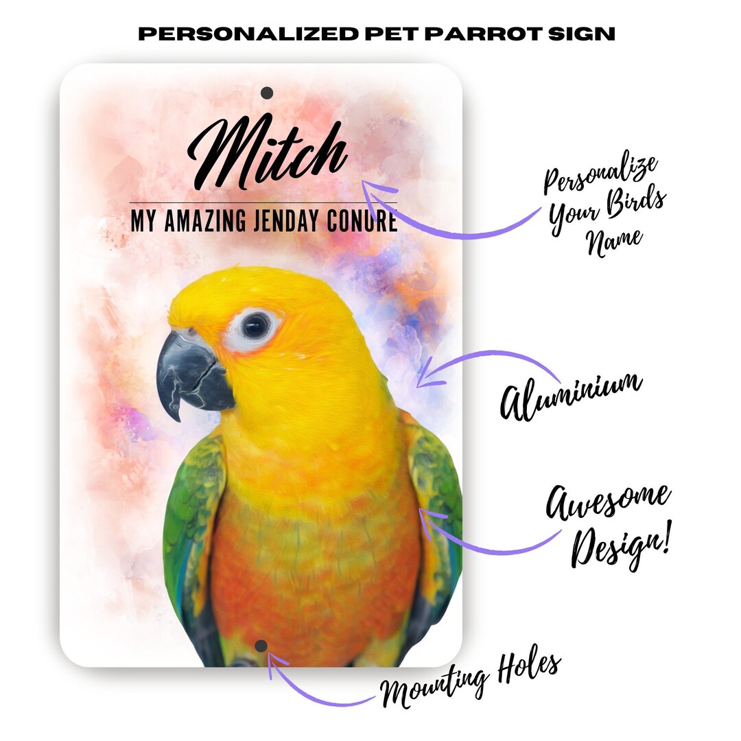Personalized Jenday Conure Sign | Personalized Name Jenday Conure Sign ...