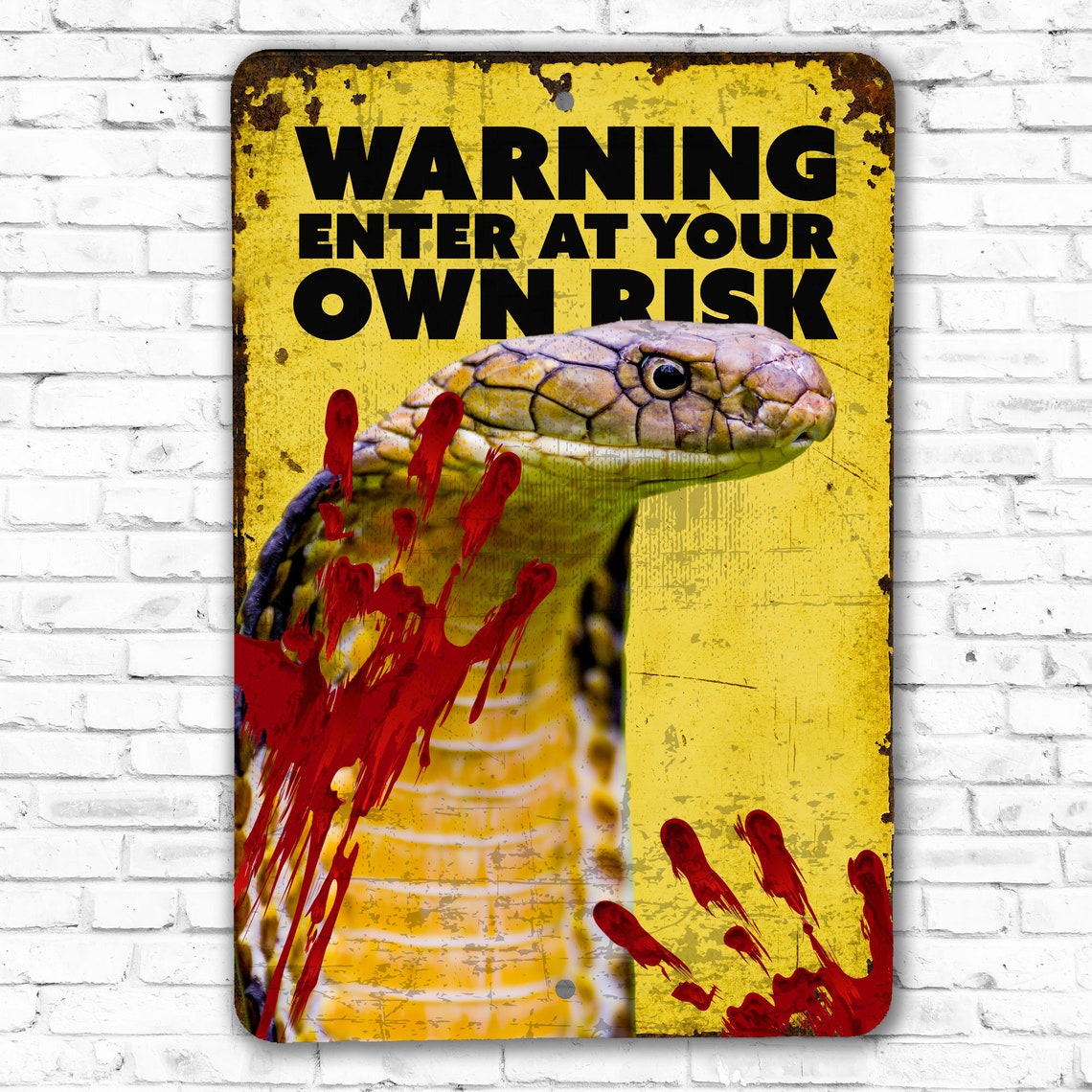 Warning Cobra Sign Enter at Your Own Risk Sign Cobra Sign - Etsy