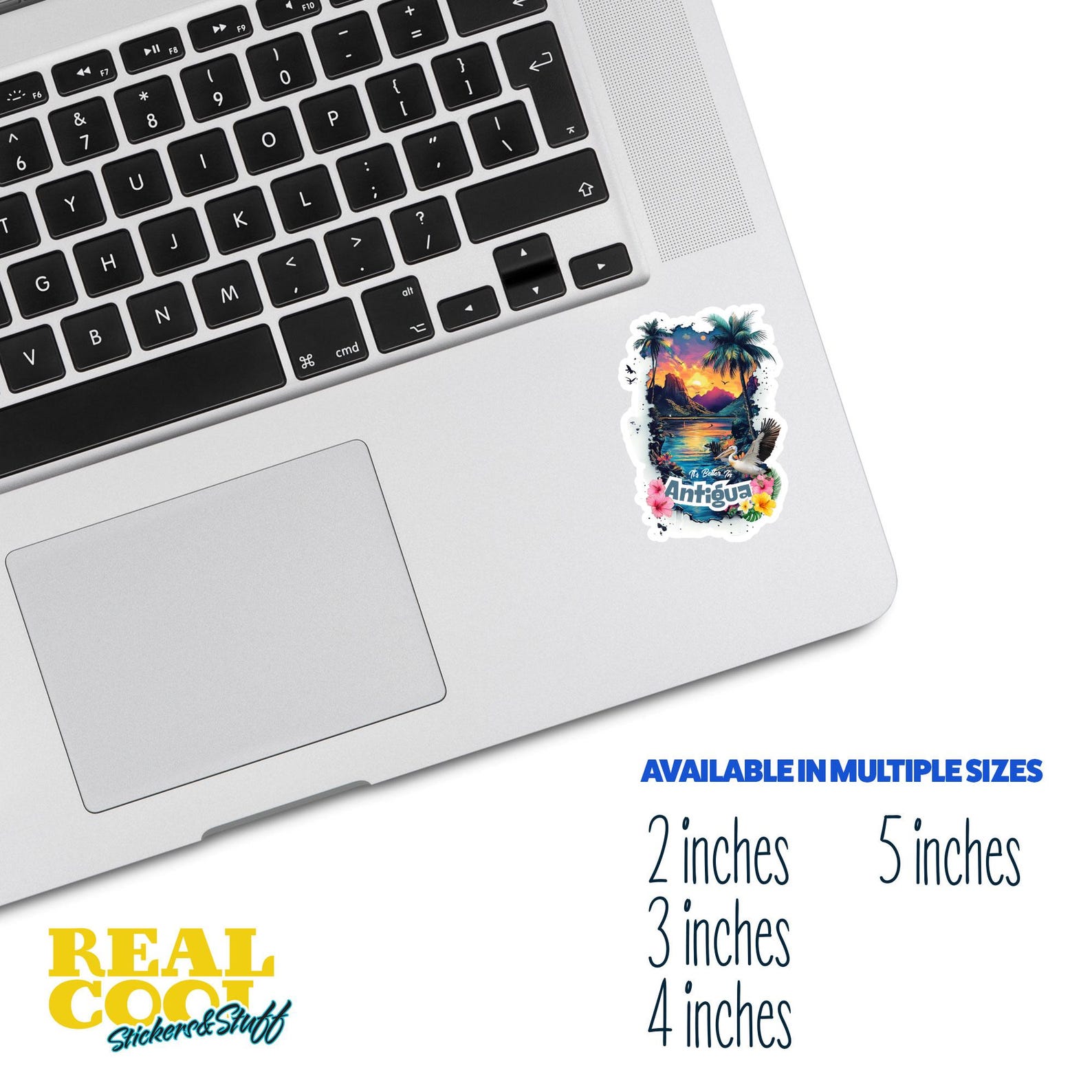 Antigua Sticker | Tropical Island Decor, Travel Souvenir, Waterproof ...