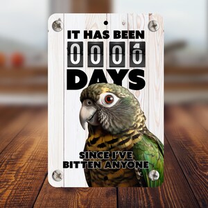 Green Cheek Conure Bite Sign | Green Cheek Conure Parrot Sign - Etsy