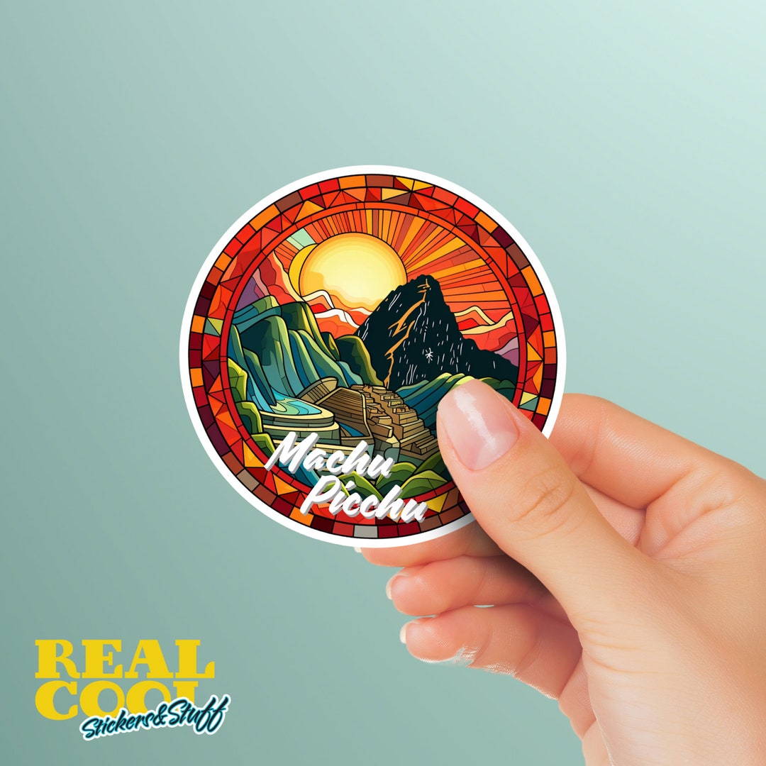 Machu Picchu Sticker Peru Stickers Machu Picchu Stained Glass Sticker ...