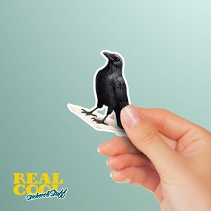 Crow Sticker | Unique Black Bird Vinyl Decal, Nature Lover Gift, Car ...