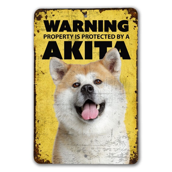 Warning Akita Inu Sign Dog Warning Sign Akita Sign | Etsy