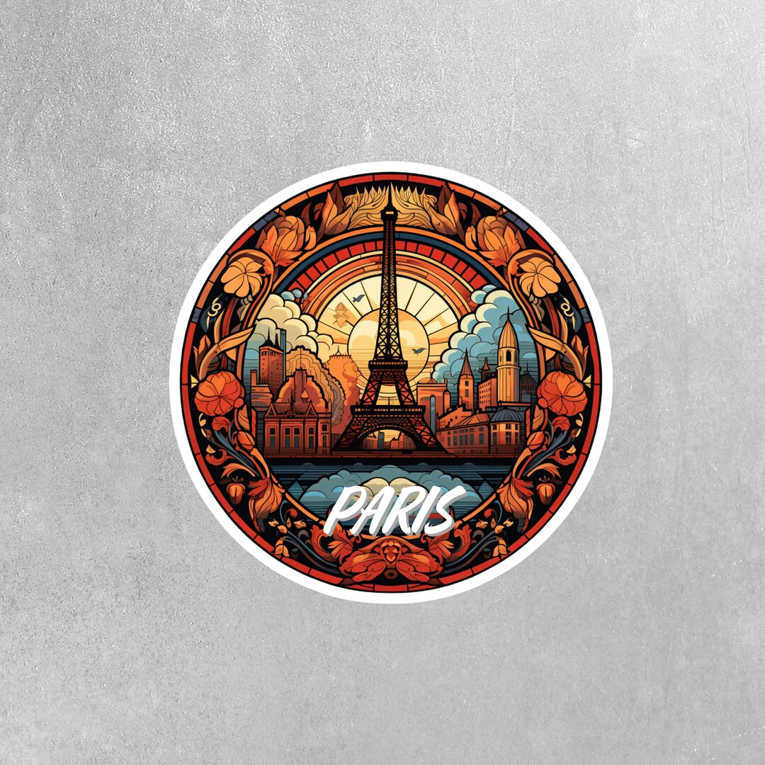 Paris Sticker | Paris Stained Glass Sticker | Paris France Sticker - Etsy