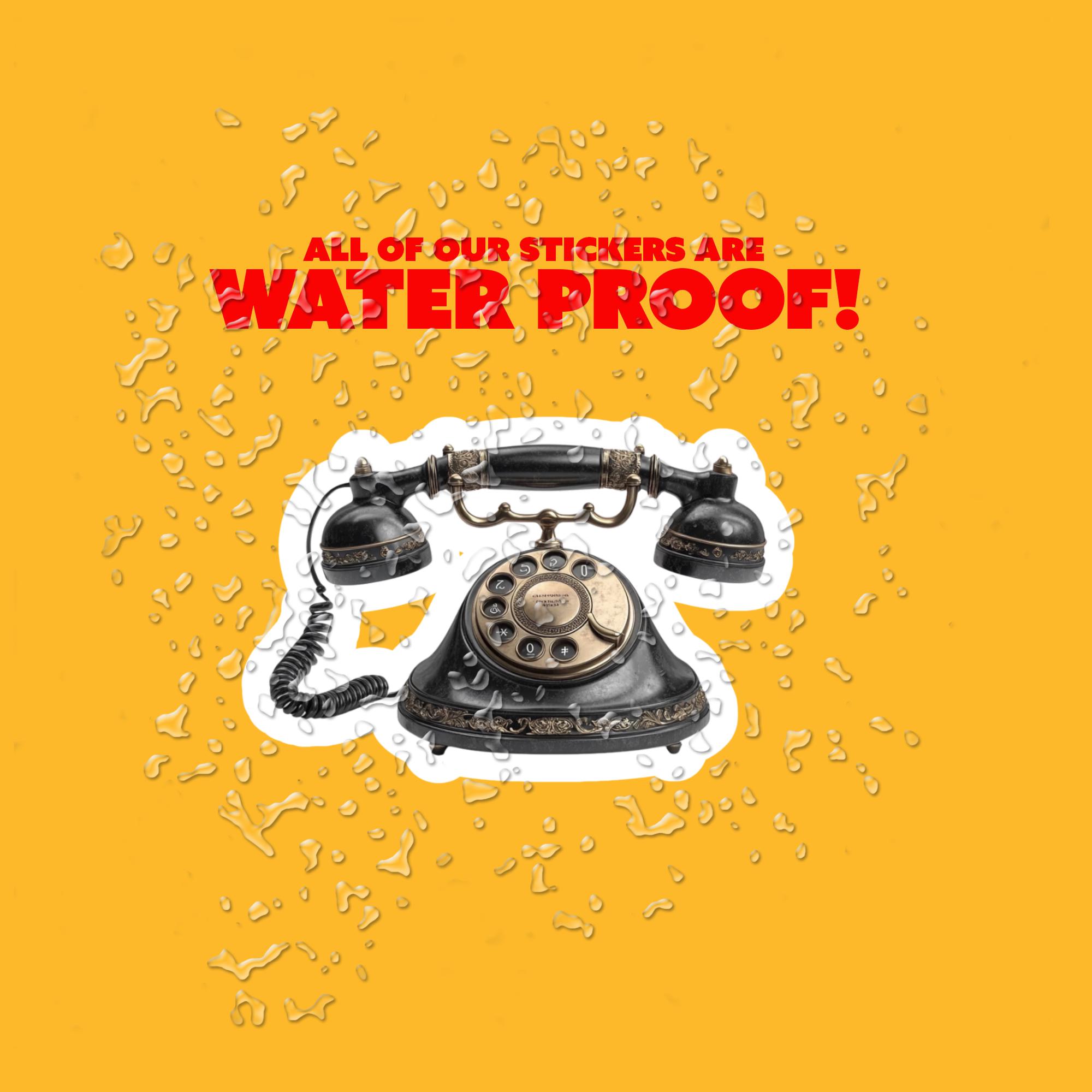Vintage Telephone Sticker - Old Fashioned Phone Sticker - Phone Decal ...