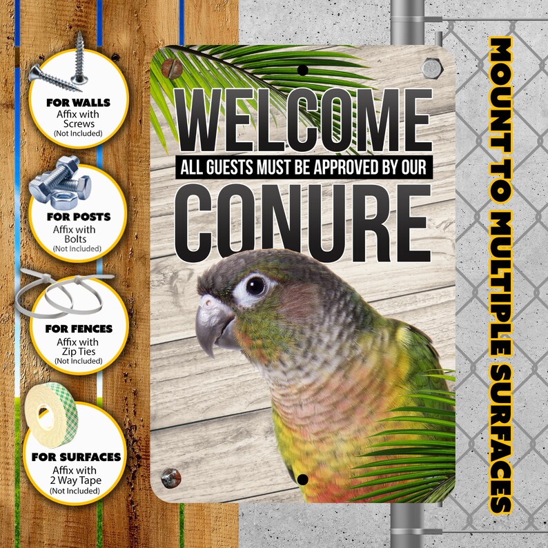 Green Cheek Conure Welcome Sign | Parrot Warning Sign | Green Cheek ...