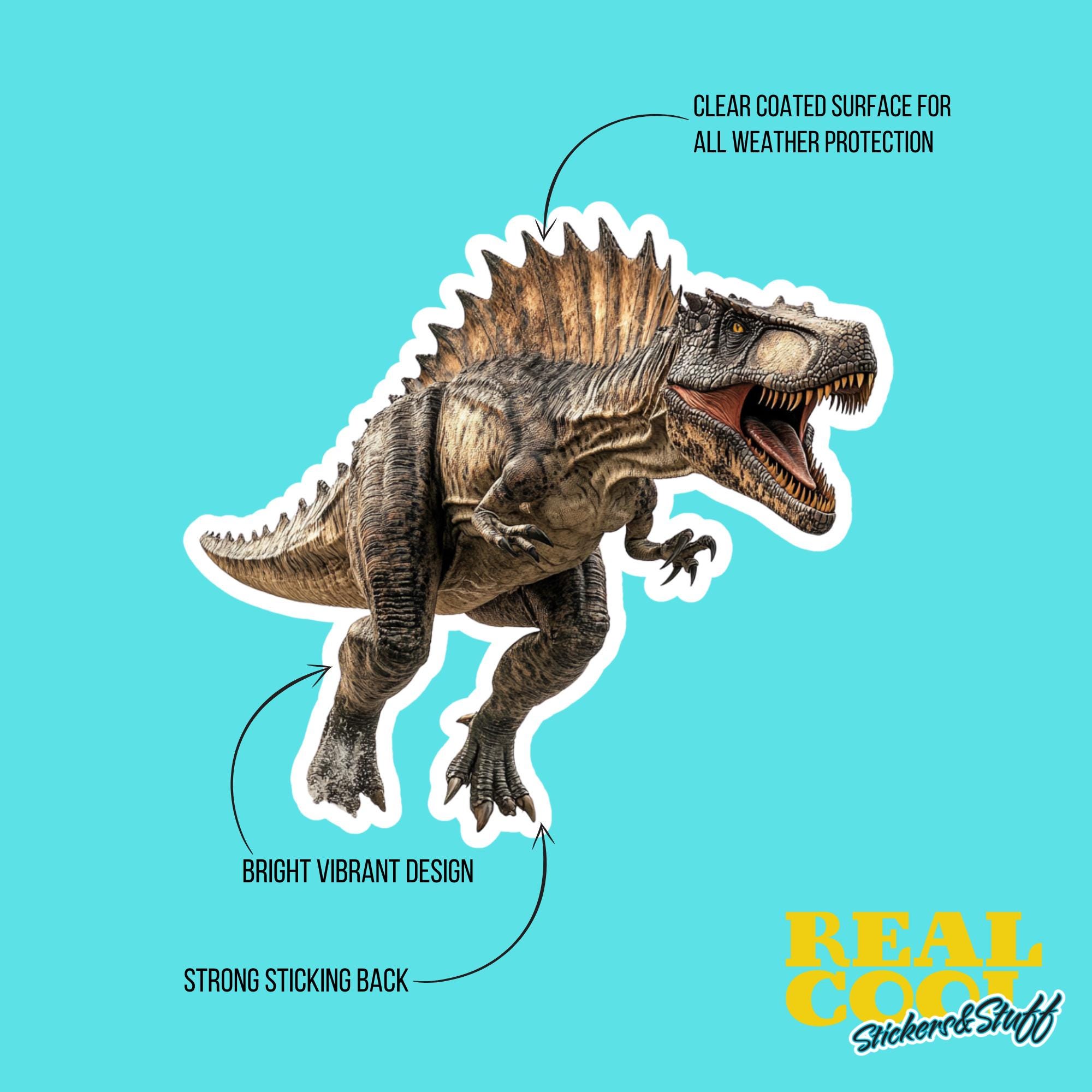 Spinosaurus Sticker | Spinosaurus Decal | Dinosaur Water Bottle Sticker ...