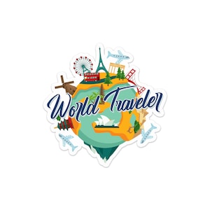 World Traveler Sticker | Travel the World Sticker | Travel Decals | I ...
