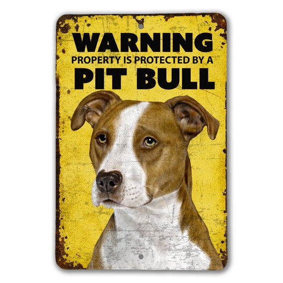 Warning Pit Bull Sign Dog Warning Sign Pit Bull Sign | Etsy