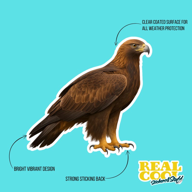Golden Eagle Sticker | Golden Eagle Decal | Golden Eagle Stickers - Etsy