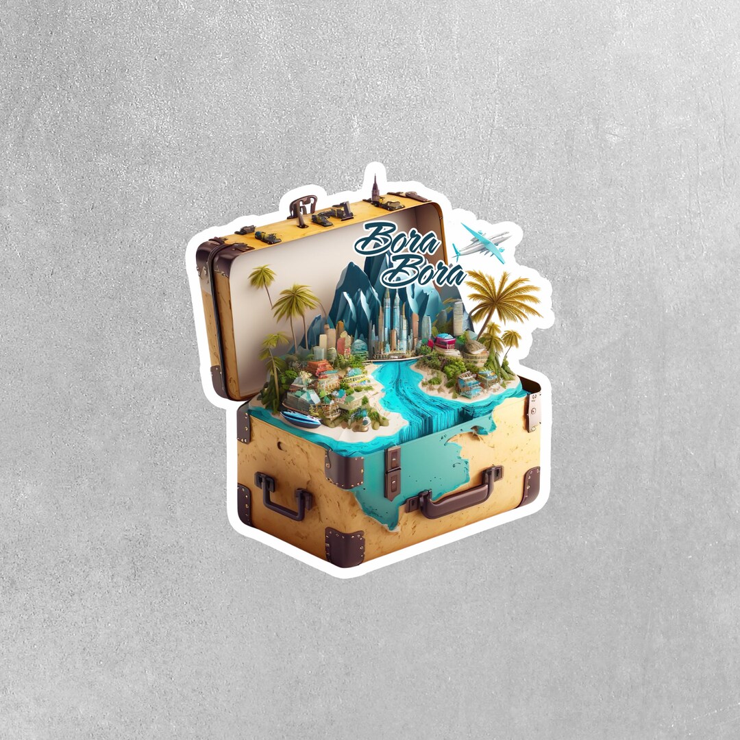 Bora Bora Sticker | Bora Bora City in a Suitcase Sticker - Etsy