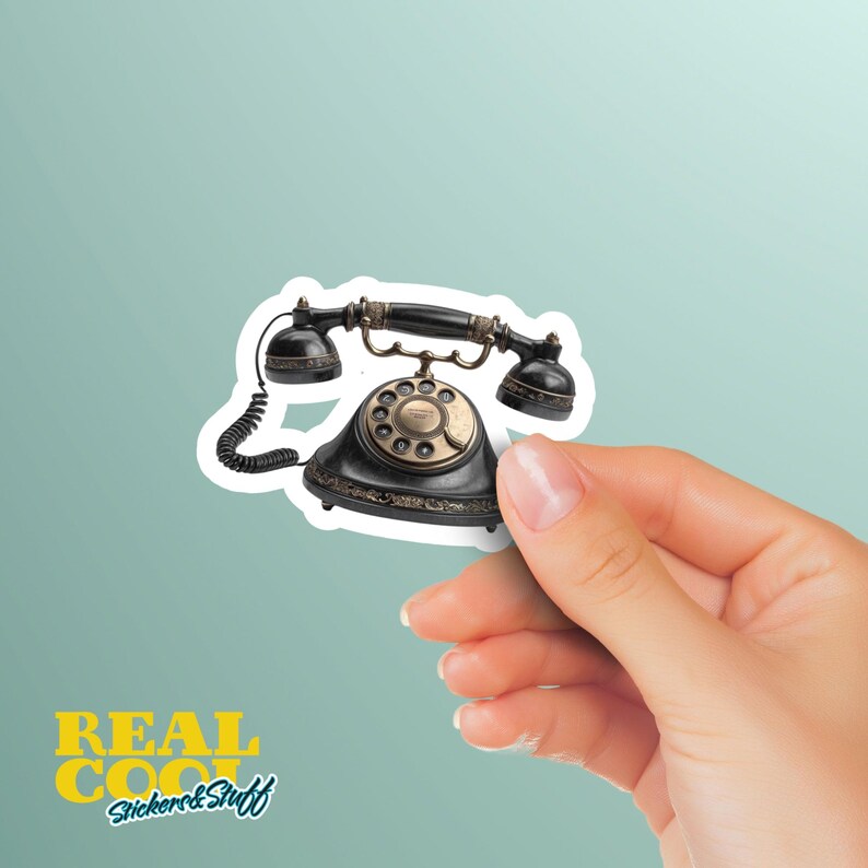 Vintage Telephone Sticker - Old Fashioned Phone Sticker - Phone Decal ...