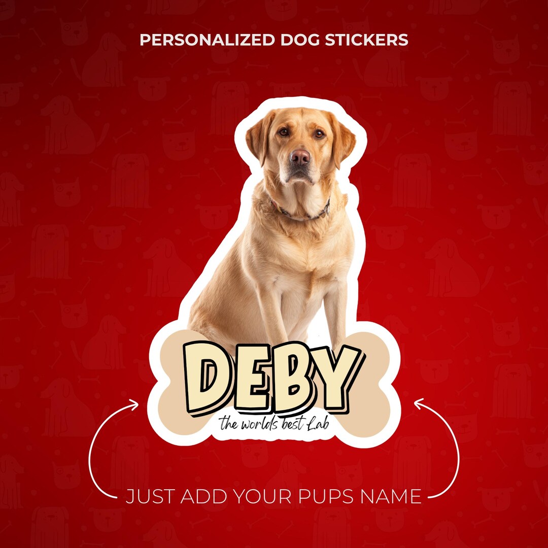 Golden Labrador Sticker | Personalized Labrador Sticker | Labrador ...